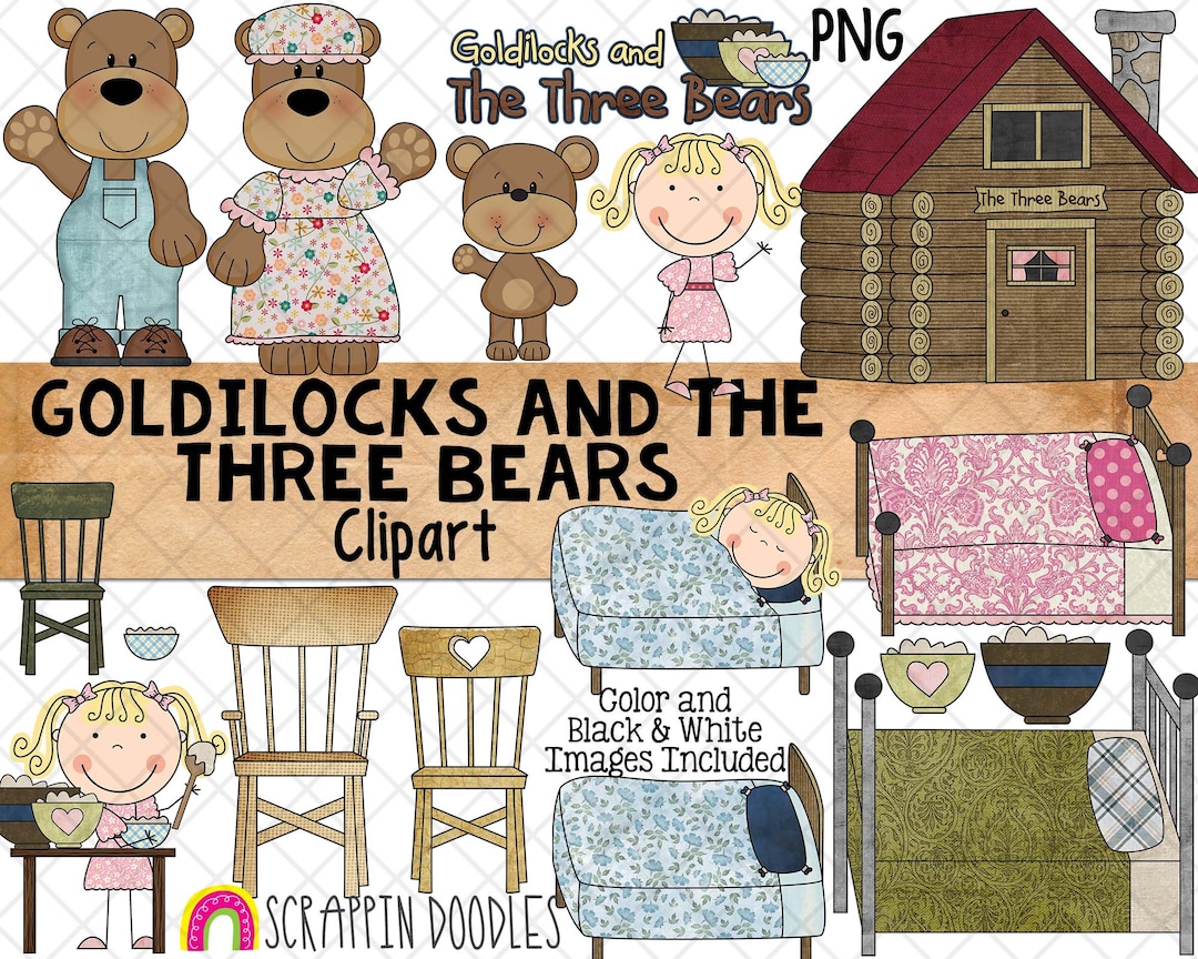 Goldilocks and the Three Bears Clipart - Nursery Rhyme - Fairy Tale ...