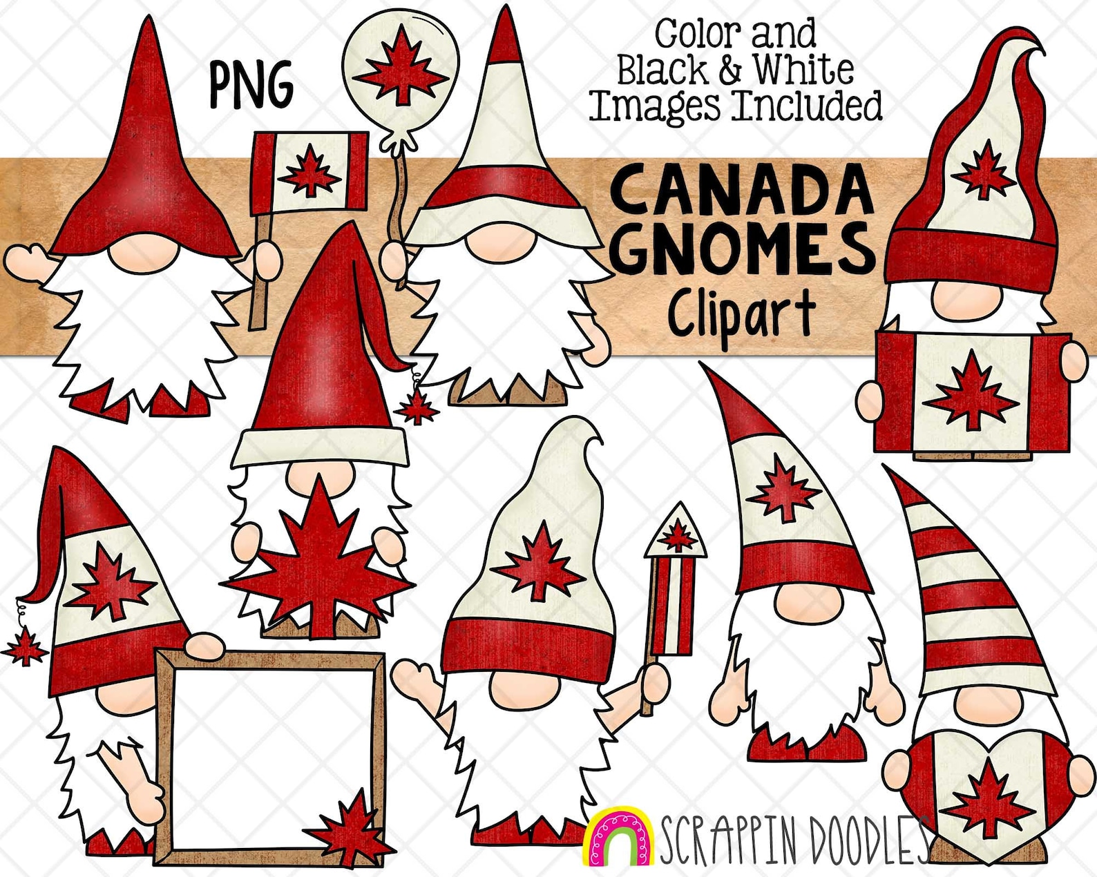 Canada Gnome Clipart Canada Day Gnomes Canadian July 1st - Etsy