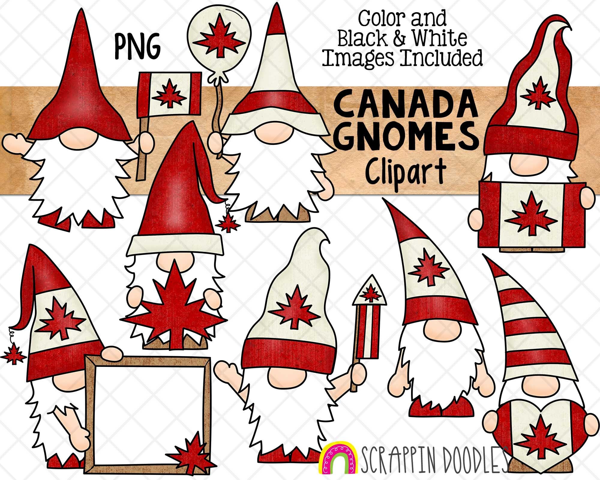 Canada Gnome Clipart Canada Day Gnomes Canadian July 1st - Etsy