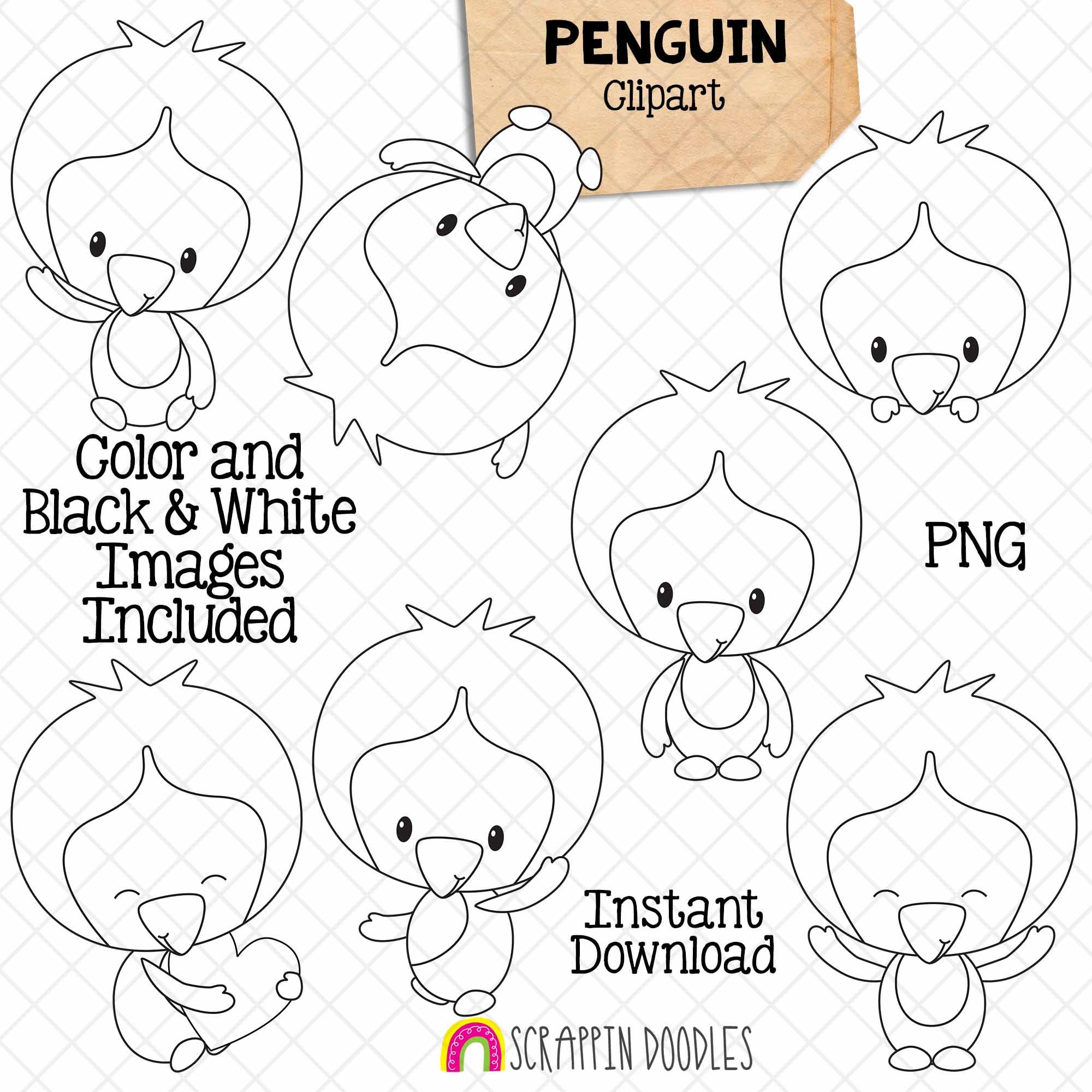 Penguin Clipart Winter Baby Penguin Penguins Posing Standing Sitting ...