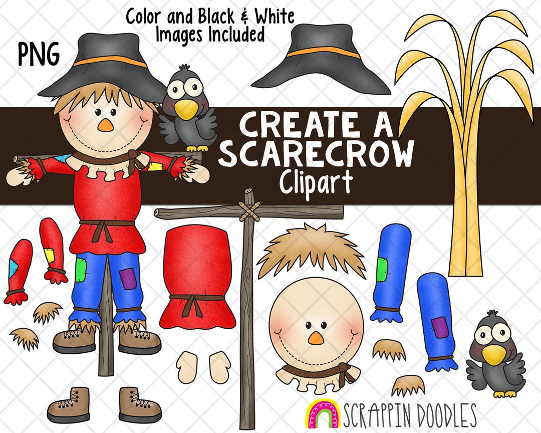 Create a Scarecrow Clipart - Scarecrow Clipart - Scarecrow Pieces ...