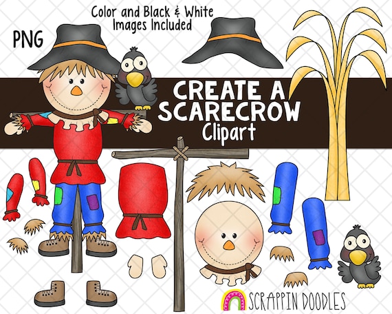 Create a Scarecrow Clipart Scarecrow Clipart Scarecrow - Etsy