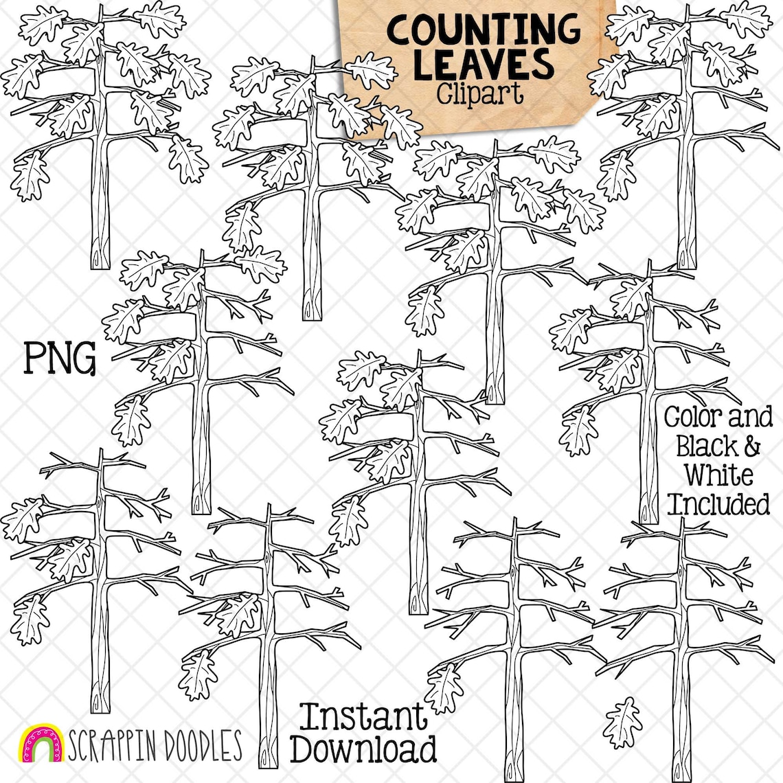 Counting Fall Leaves Clipart - Autumn Leaf Counting - Seasonal Math ...
