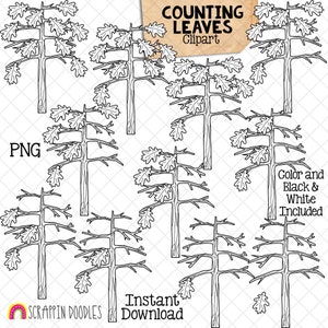 Counting Fall Leaves Clipart - Autumn Leaf Counting - Seasonal Math ...