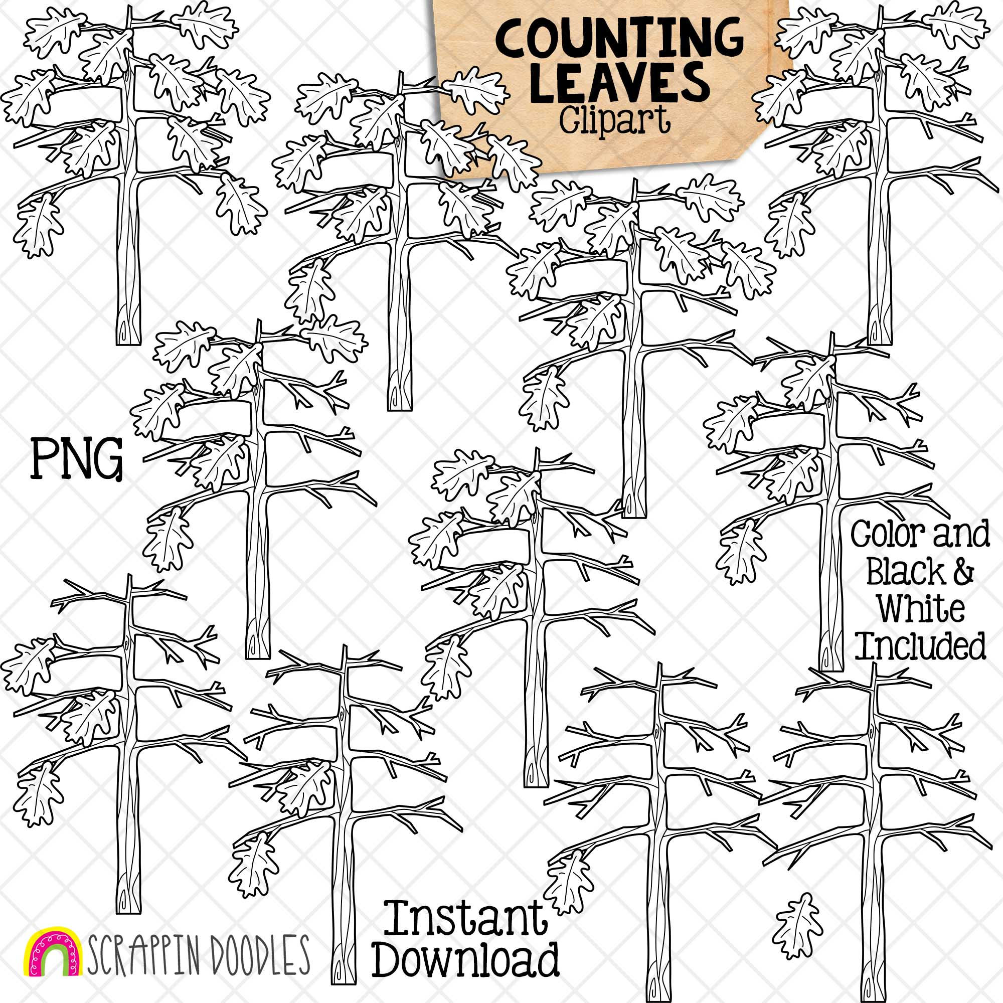 Counting Fall Leaves Clipart - Autumn Leaf Counting - Seasonal Math ...