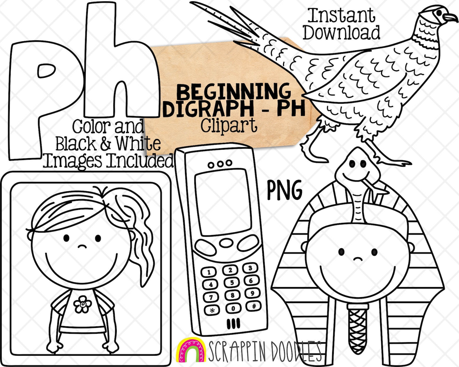 Beginning Digraph Clipart - Words Beginning With PH - Commercial Use ...