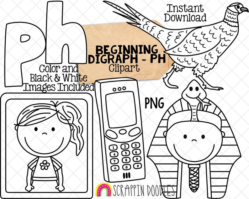 Beginning Digraph Clipart - Words Beginning With PH - Commercial Use ...