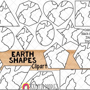 Earth Shapes Clipart - Commercial Use 2D Shape Clip Art - Earth Day ...