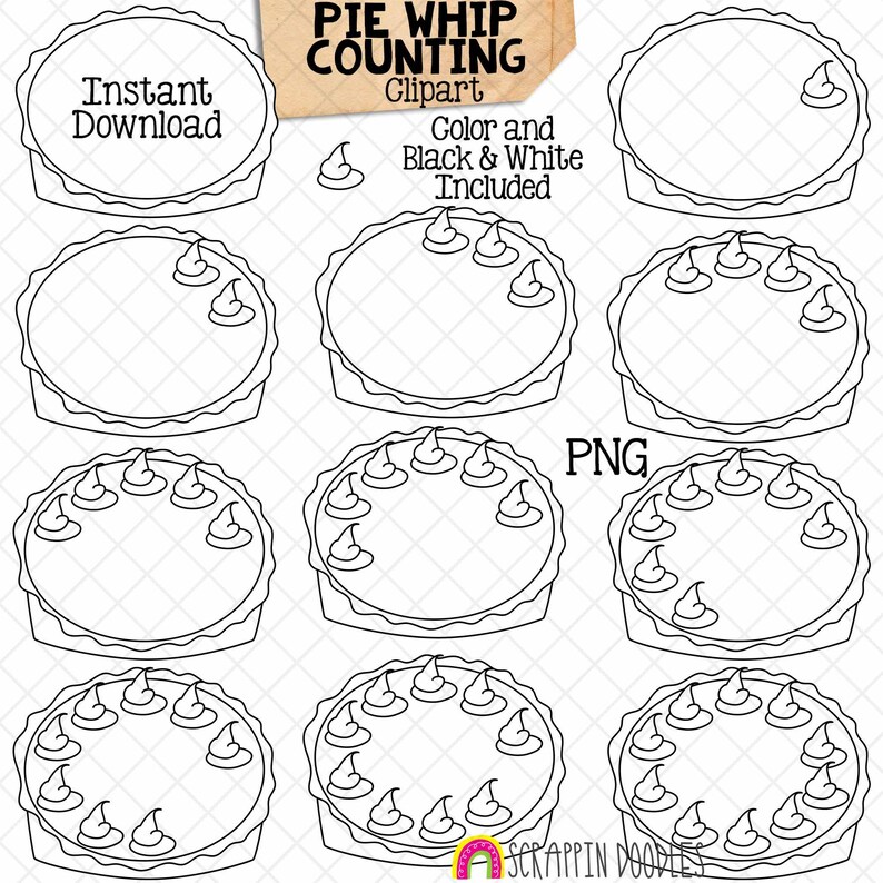 Counting Pumpkin Pie Whipping Cream Clipart - Thanksgiving Pumpkinpie ...