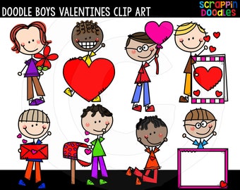 Stick Figure Valentine Clipart | Etsy