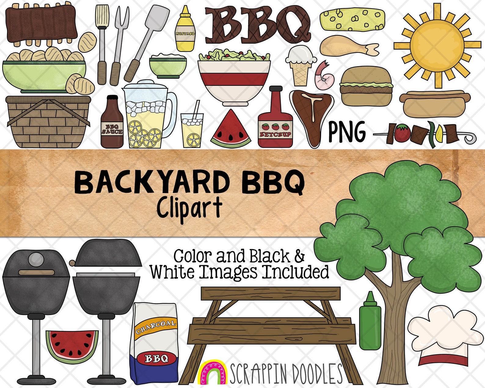BBQ Clipart barbecue Clipart Picnic Clipart Backyard Cookout Summer ...