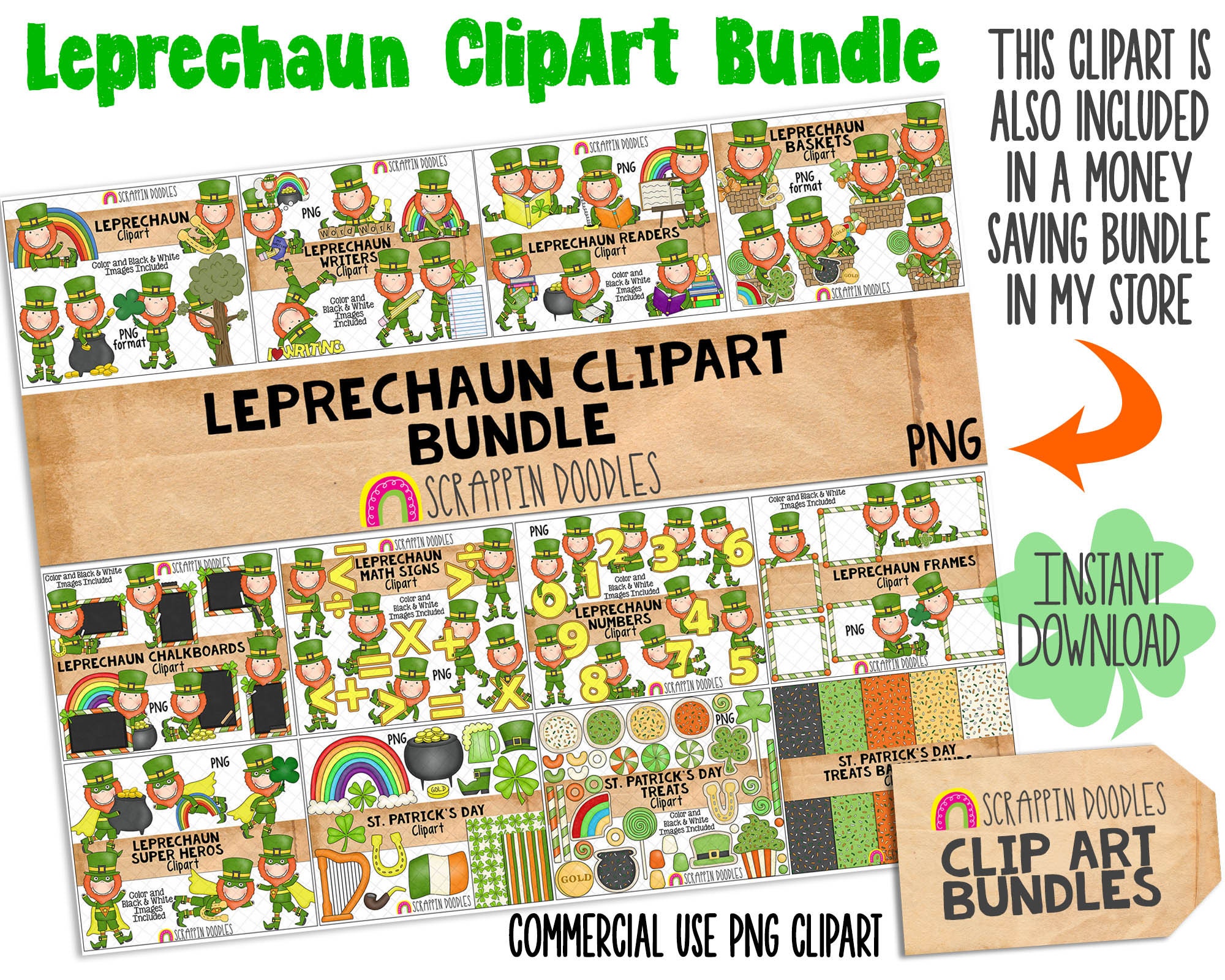 Leprechaun Reading Clipart - St. Patrick's Day Book Leprechauns - Irish ...