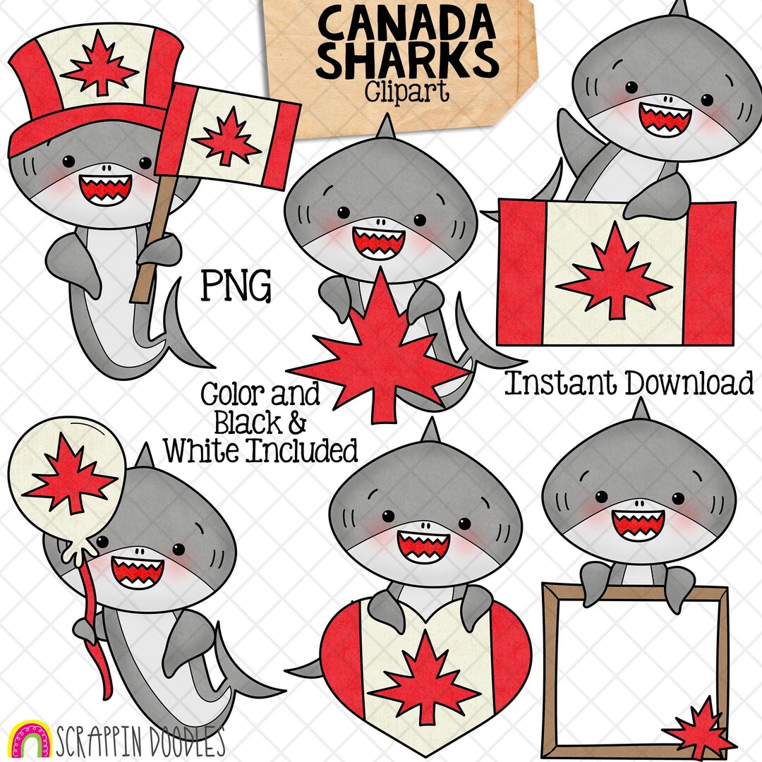 Canada Sharks Clip Art - Grey Shark Clipart - Baby Shark - Canada Day ...