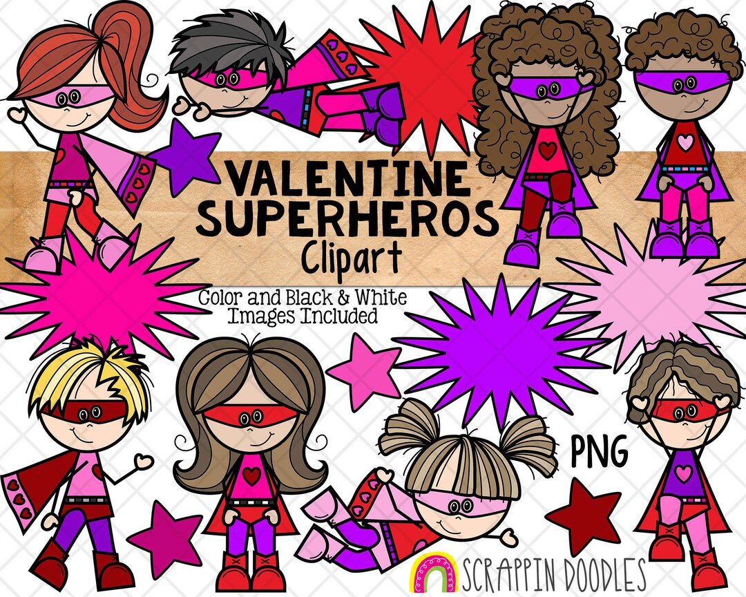 Valentine's Day Clipart - Superhero Clip Art - Love Superheros ...