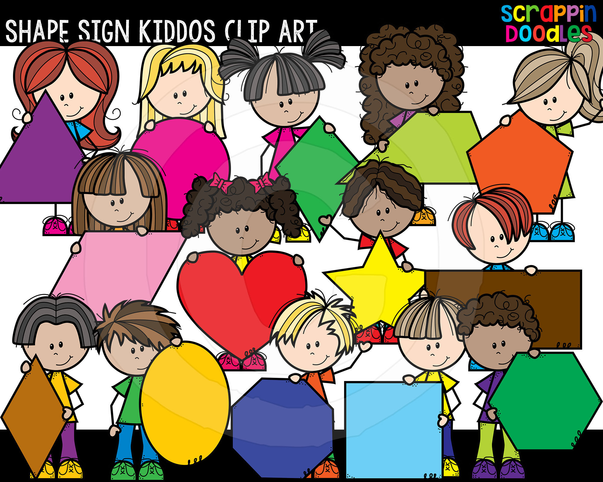 Clipart Of Cartoon Children Shapes