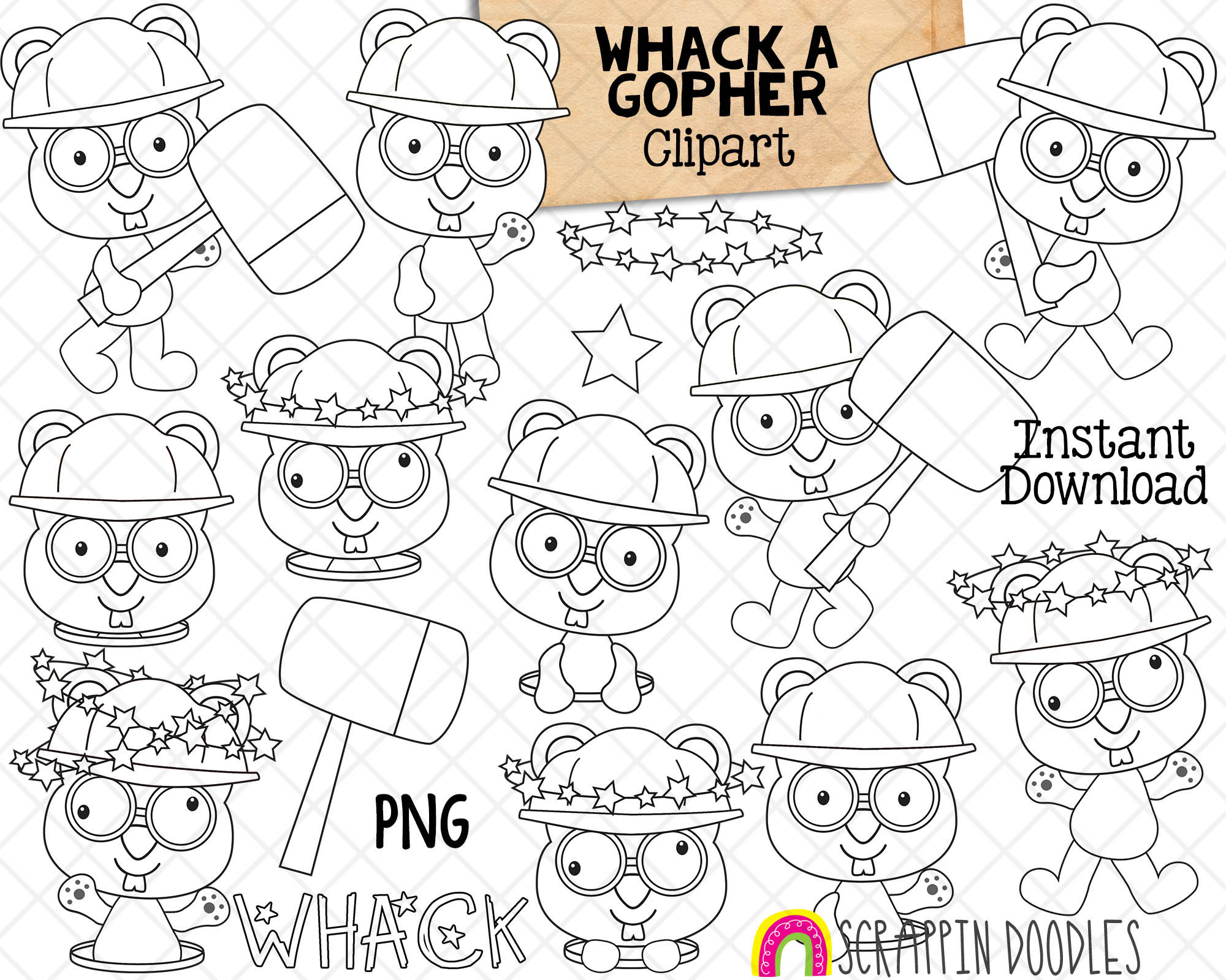 Whack A Gopher Clip Art Ground Squirrel Pocket Gophers - Etsy