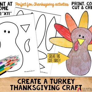 Thanksgiving Turkey Craft - Printable Turkey Paper Craft - Kids ...