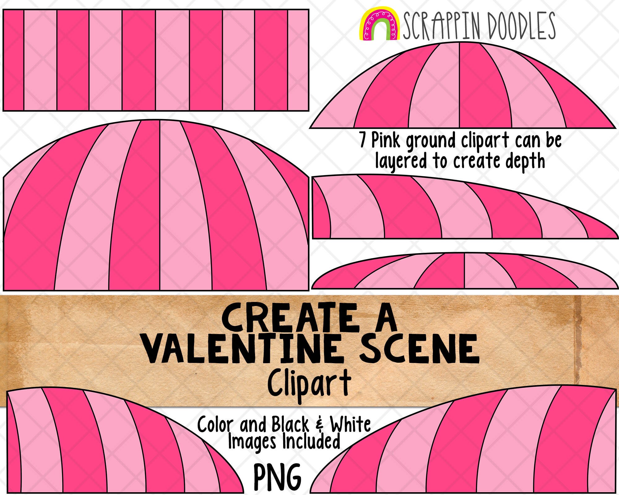 Valentine Scene Clip Art Scene Creator Valentine - Etsy