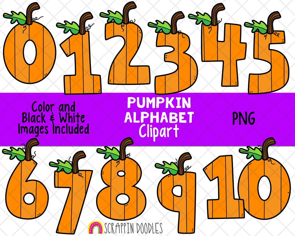 Pumpkin Alphabet Clipart Cute Pumpkin Clip Art Pumpkin - Etsy