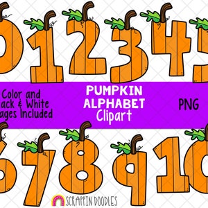 Pumpkin Alphabet Clipart - Cute Pumpkin Clip Art - Pumpkin Numbers ...