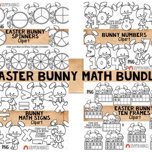 Easter Bunny Math Clipart Bundle - Numbers - Spinners - Ten Frames ...