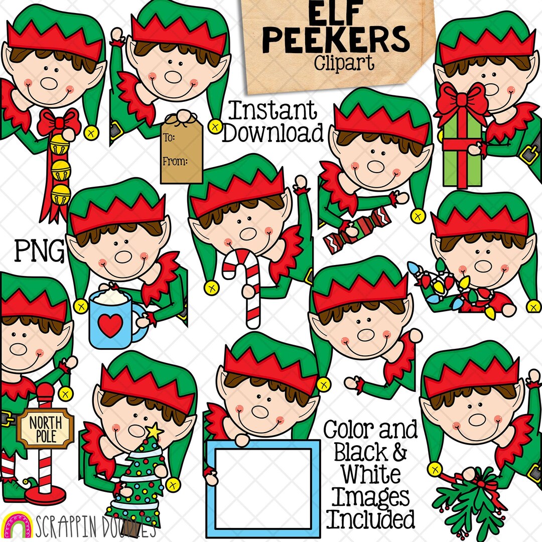 Elf Peekers Clipart - Christmas - Toppers - Winter - Elves - CU PNG ...
