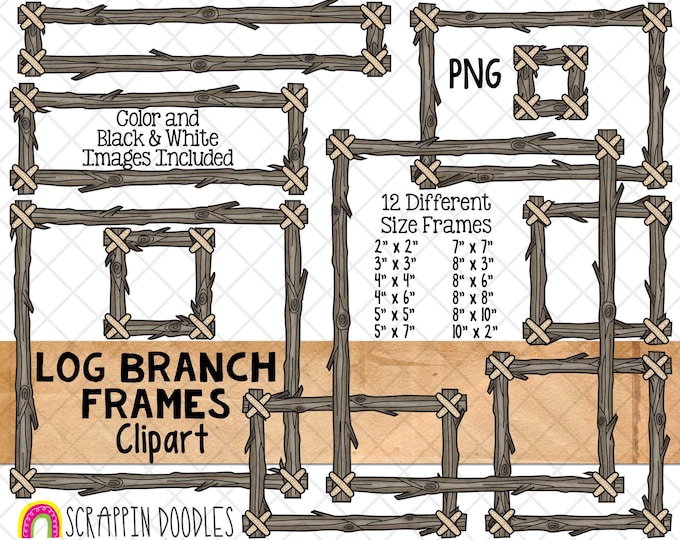 12 Watercolor Oak Tree Branch Frame Clipart: Rustic Forest Border ...