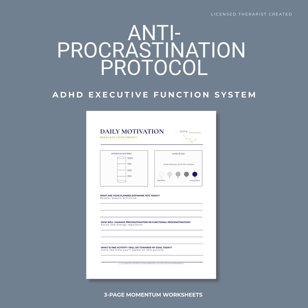 ADHD Executive Function Worksheet | Therapist Created (PDF) - Etsy