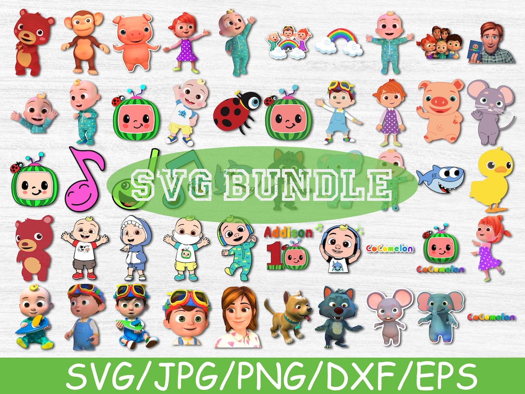 Cocomelon SVG Bundle/ Cocomelon Cartoon Design SVG Bundle/ Cocomelon ...