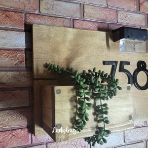 Rustic Address Sign With Planter Box. Wood Address Sign. Address Panel ...