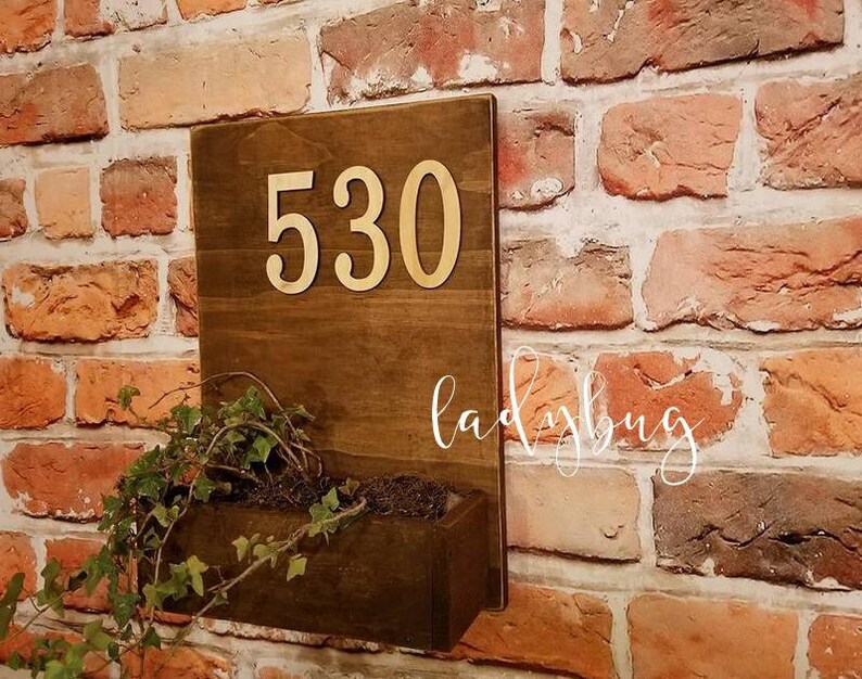 Rustic Address sign with planter box. Wood address sign. | Etsy