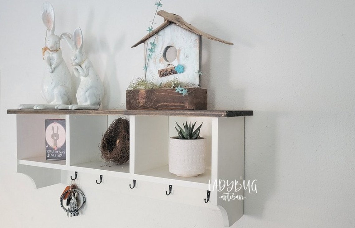 Entryway Hook With Storage Cubbies. Entryway Cubbies. Keys - Etsy