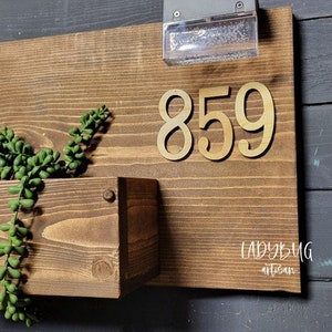 Rustic Address Sign With Planter Box. Wood Address Sign. Address Panel ...