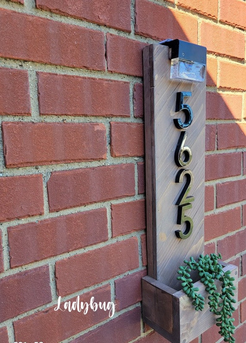 Rustic Address Sign With Planter Box. Wood Address Sign. Address Panel ...