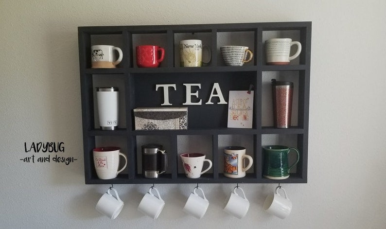 Wall Mounted Coffee/tea/mate Mugs Rack. Coffee Cup Holder. Tea | Etsy