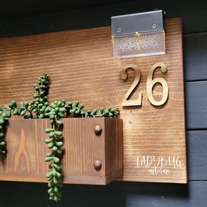 Rustic Address Sign With Planter Box. Wood Address Sign. Address Panel ...