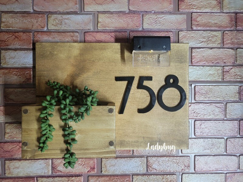 Rustic Address Sign With Planter Box. Wood Address Sign. Address Panel ...