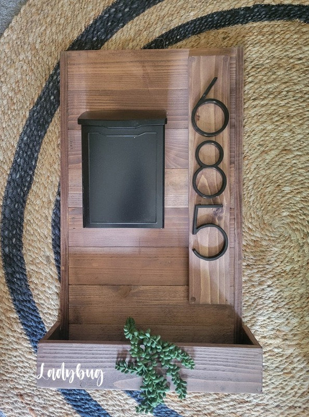 Rustic Address Sign With Planter Box and Mailbox. Wood Address Sign ...