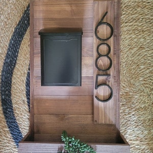 Rustic Address Sign With Planter Box and Mailbox. Wood Address Sign ...