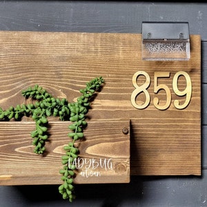 Rustic Address Sign With Planter Box. Wood Address Sign. Address Panel ...