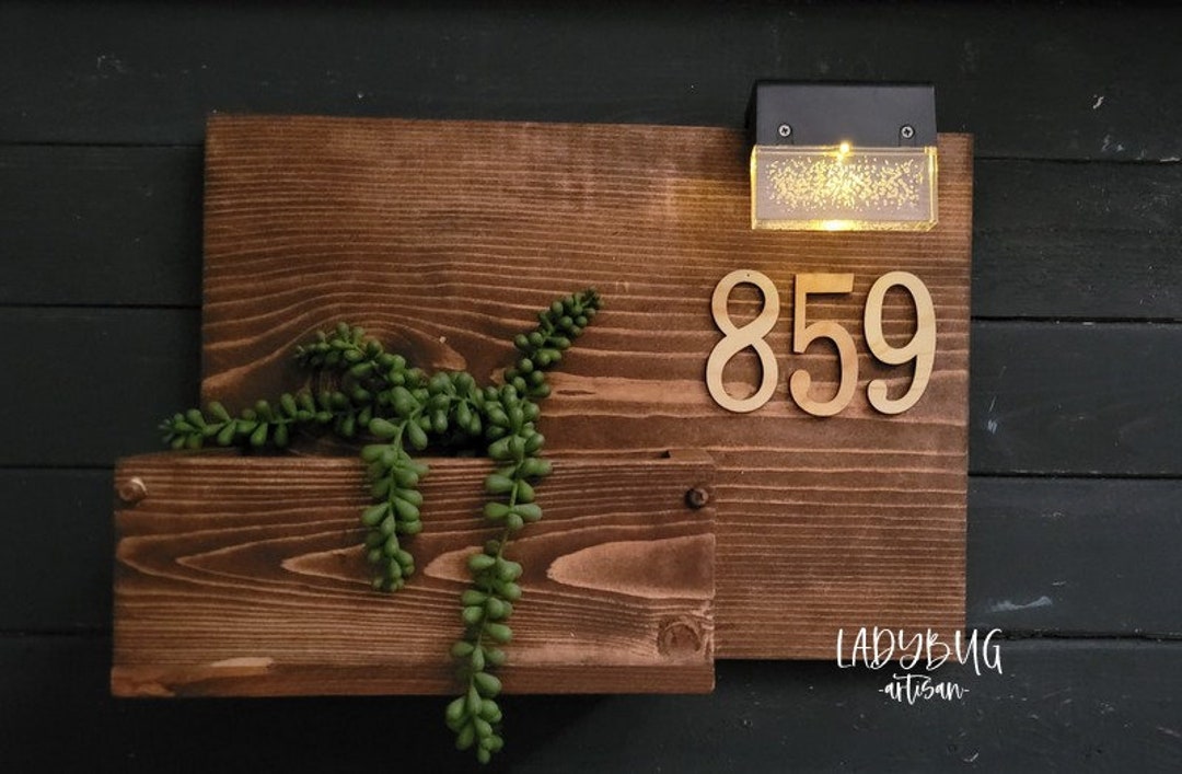 Rustic Address Sign With Planter Box. Wood Address Sign. - Etsy