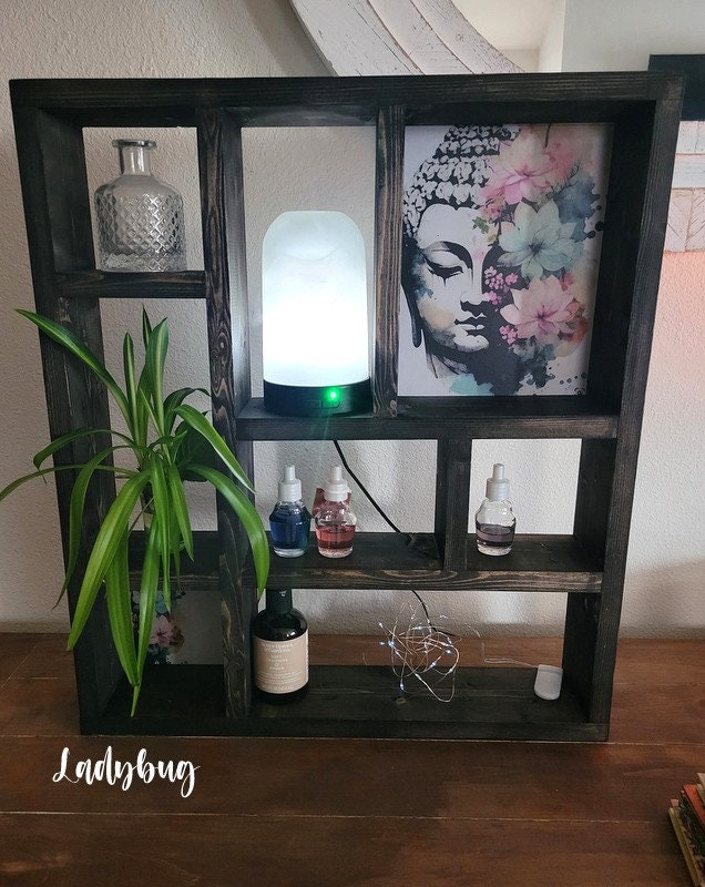 Essential Oil Shelf and Storage. Crystal Display. Medicine Cabinet ...