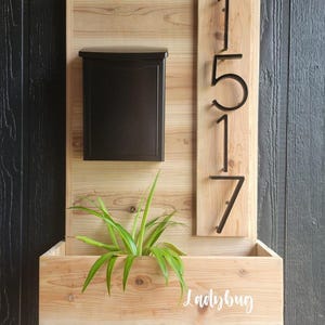 Rustic Address Sign With Planter Box and Mailbox. Wood Address Sign ...