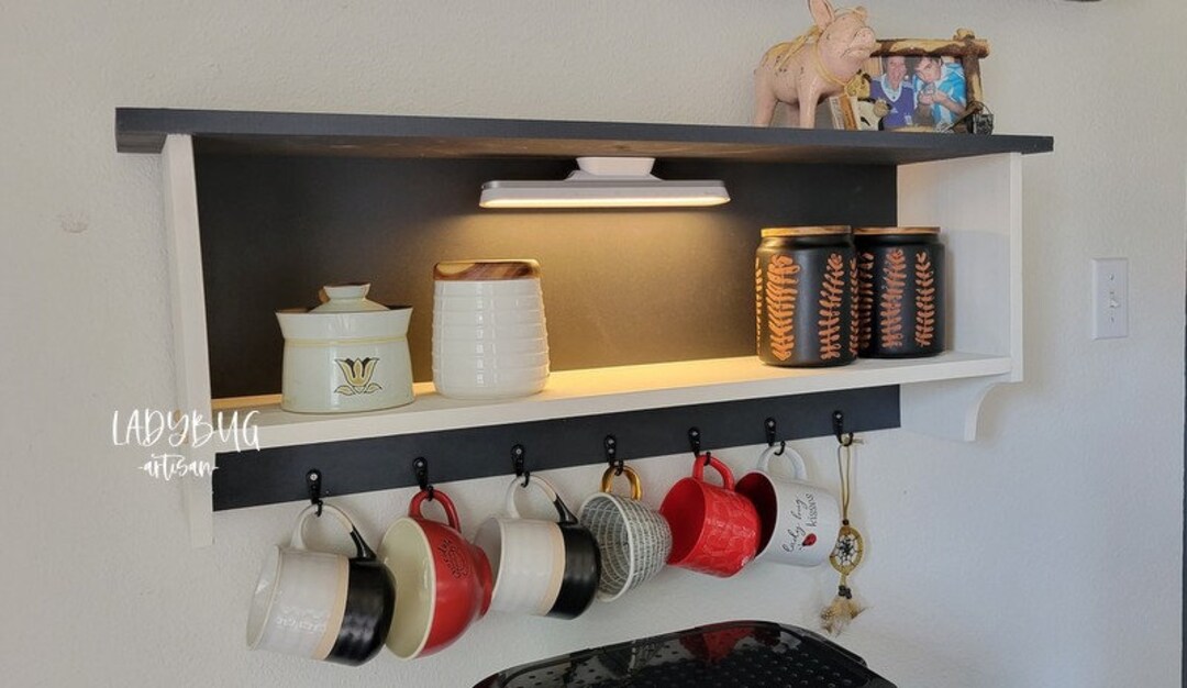 Coffee/tea Mugs Holder With Stand. Coffee Mugs Organizer. Mugs and ...