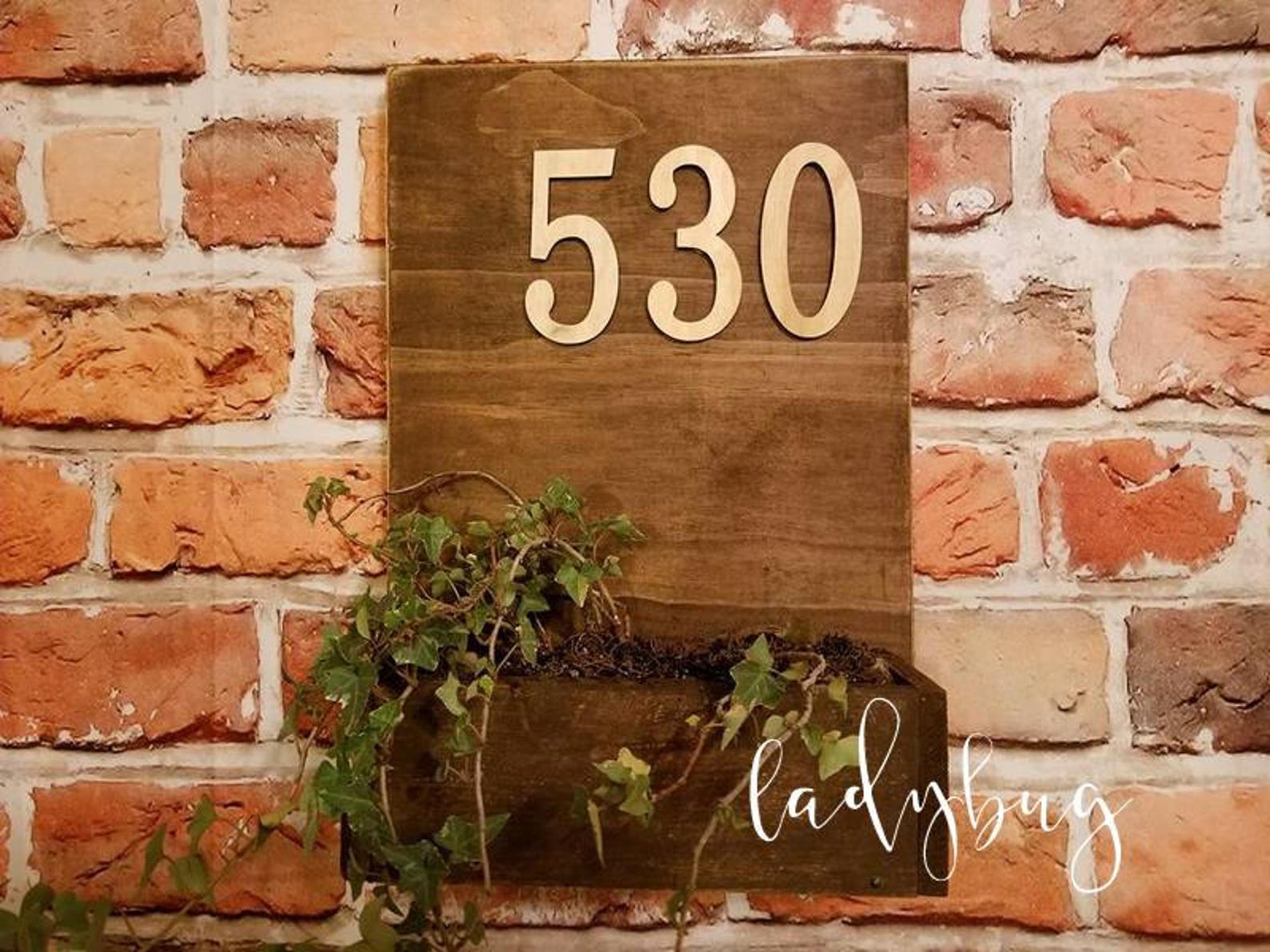 Rustic Address Sign With Planter Box. Wood Address Sign. | Etsy