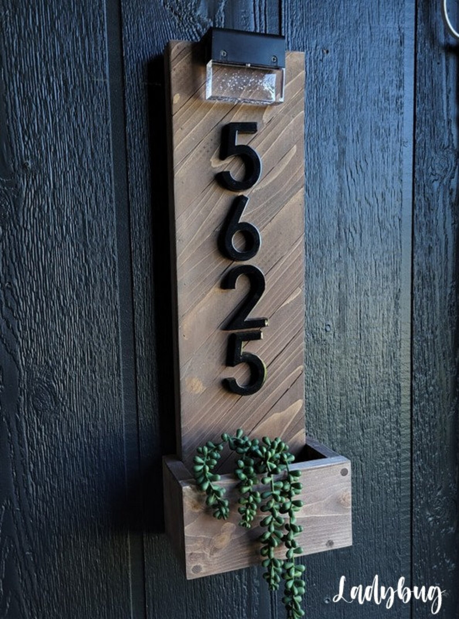 Rustic Address Sign With Planter Box. Wood Address Sign. Address Panel ...