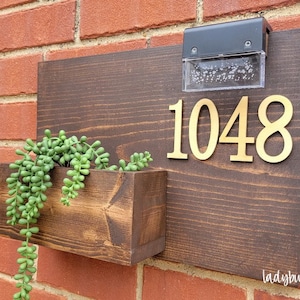 Rustic Address Sign With Planter Box. Wood Address Sign. Address Panel ...