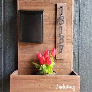 Rustic Address Sign With Planter Box and Mailbox. Wood Address Sign ...