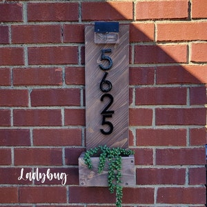 Rustic Address Sign With Planter Box. Wood Address Sign. Address Panel ...