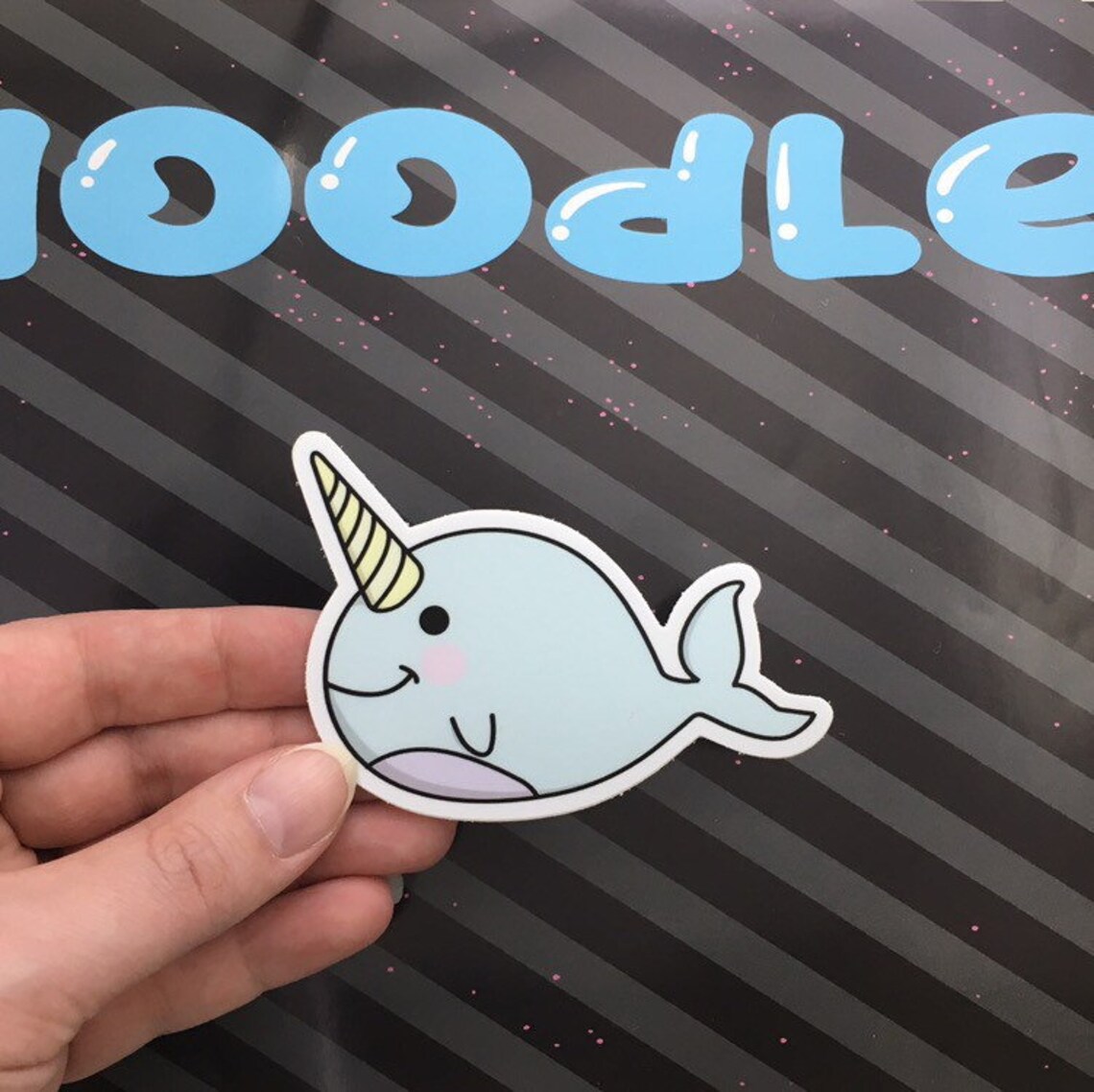 Narwhal Weatherproof Sticker/ Cute Whale Stickers/ Funny | Etsy